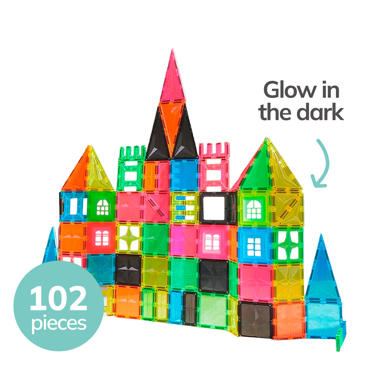 Magnetic Tile Toy Set | Glow-in-the Dark – Meka Sensory Play